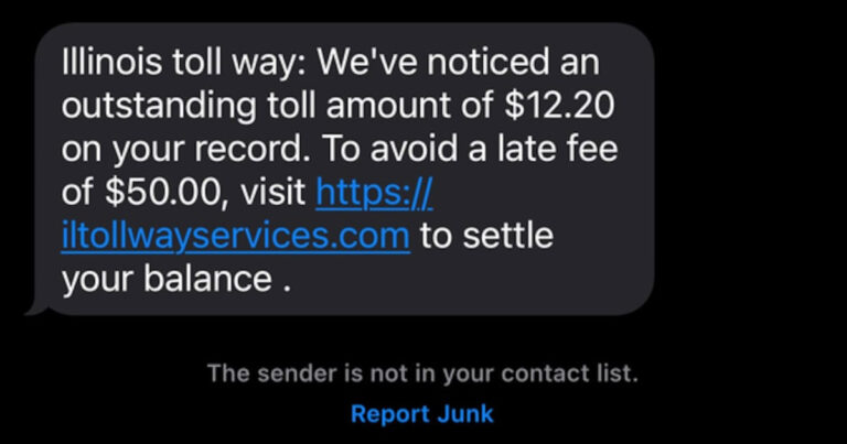 Illinois Tollway Text Scam - Lake County News Dispatch